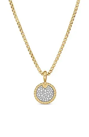 David Yurman Elements Pavé Diamond Pendant - Diamond/yellow Gold