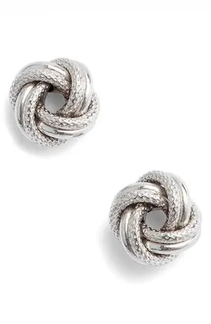 Bony Levy 14k Gold Knot Stud Earrings - 14k White Gold