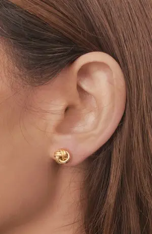 Bony Levy 14k Gold Knot Stud Earrings - Yellow