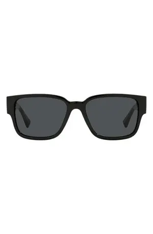 Versace 57mm Rectangular Sunglasses - Black/dark Grey
