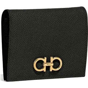 FERRAGAMO Gancini Leather French Wallet Nero