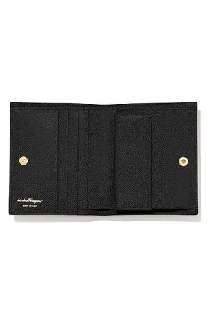FERRAGAMO Gancini Leather French Wallet - Nero