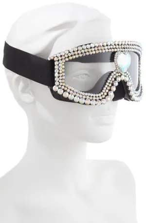 RAD + REFINED Crystal Heart Embellished Goggles