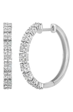 Bony Levy Bony Levy 18K White Gold Diamond Hoop Earrings 18k White Gold