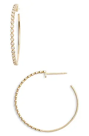 Bony Levy Bony Levy 18K White Gold Diamond Hoop Earrings Gold/ Diamond