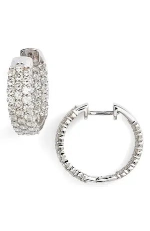 Bony Levy Bony Levy 18K White Gold Diamond Hoop Earrings White Gold/ Diamond