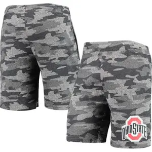 CONCEPTS SPORT Gray Ohio State Buckeyes Camo Backup Terry Jam Lounge Shorts - Charcoal