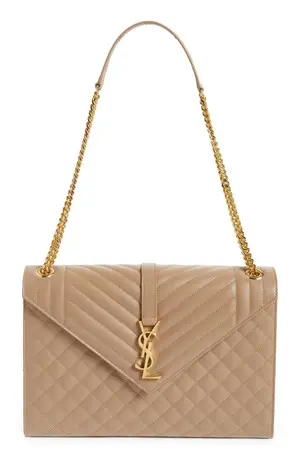 Saint Laurent Saint Laurent Large Envelope Shoulder Bag Natural Multi