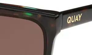 Quay Level Up 60mm Square Sunglasses - Dappled Green Tort/ Brown