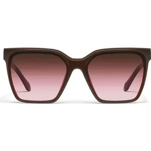 Quay Level Up 60mm Square Sunglasses - Dark Brown/rouge Glow