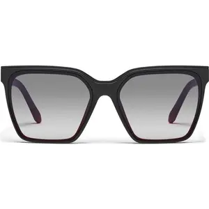 Quay QUAY Level Up 60mm Square Sunglasses Matte Black/ Dusk Pink
