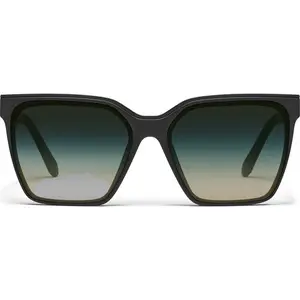 Quay Level Up 60mm Square Sunglasses - Matte Black/ Palm Taupe