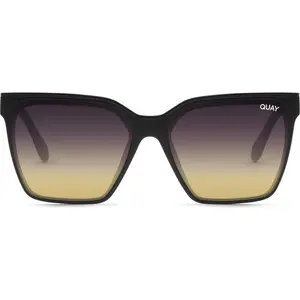 Quay QUAY Level Up 60mm Square Sunglasses Matte Black/black Gold
