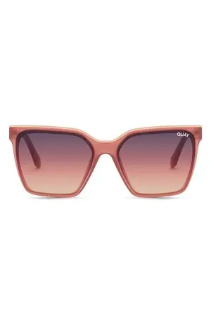 Quay QUAY Level Up 60mm Square Sunglasses Milky Rose / Navy