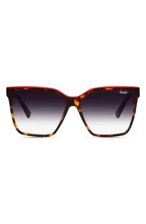 Quay QUAY Level Up 60mm Square Sunglasses Tort Red / Black Fade Lens