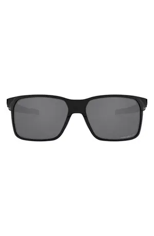 Oakley Oakley Portal 59mm Polarized Square Sunglasses Polished Black/prizm Black