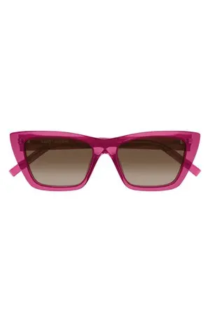 Saint Laurent 53mm Cat Eye Sunglasses - Pink
