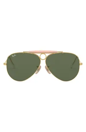 Ray-ban Ray-Ban 62mm Aviator Sunglasses Gold Green