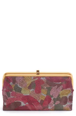 Hobo HOBO Lauren Leather Frame Clutch Abstract Foliage