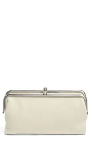 Hobo HOBO Lauren Leather Frame Clutch Latte