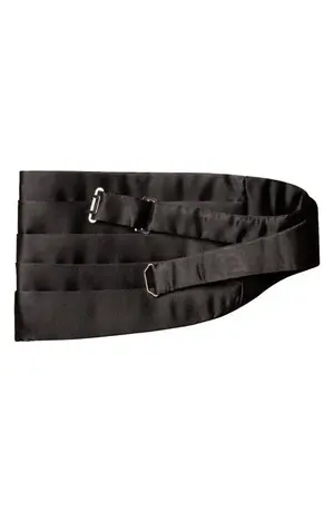 Eton Pleated Silk Cummerbund - Black