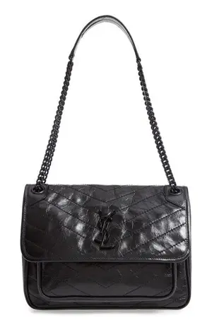 Saint Laurent Medium Niki Shoulder Bag - Noir