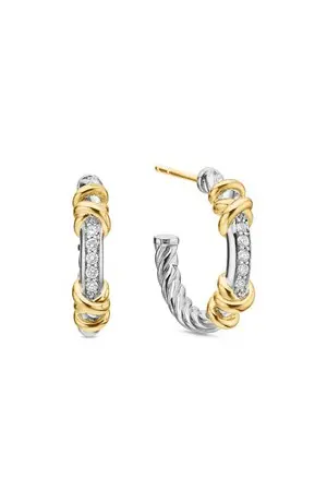 David Yurman David Yurman Petite Helena Hoop Earrings Diamond/silver