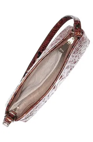 Brahmin Lorelei Croc Embossed Leather Shoulder Bag - Pecan