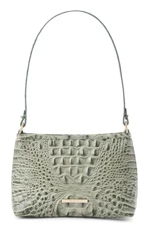 Brahmin Lorelei Croc Embossed Leather Shoulder Bag - Softgrass