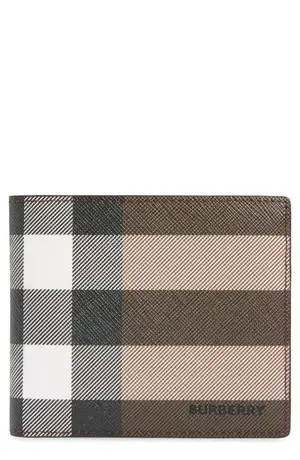 Burberry Check E-canvas International Bifold Wallet