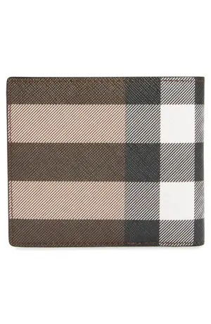 Burberry Check E-canvas International Bifold Wallet