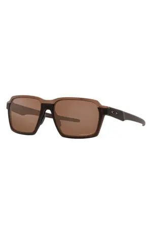 Oakley 58mm Polarized Rectangle Sunglasses - Matte Rootbeer
