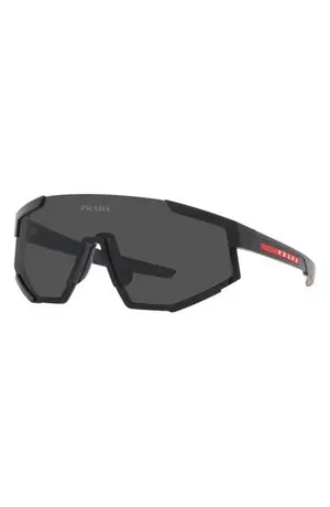 Prada 39mm Shield Sunglasses - Black Rubber/dark Grey