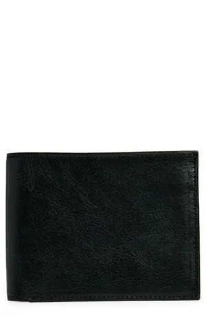 Bosca Id Flap Leather Wallet - Black