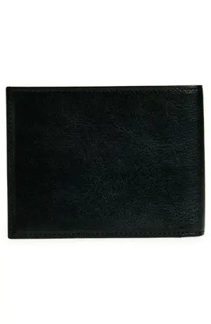 Bosca Id Flap Leather Wallet - Black