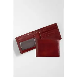 Bosca Id Flap Leather Wallet - Cognac