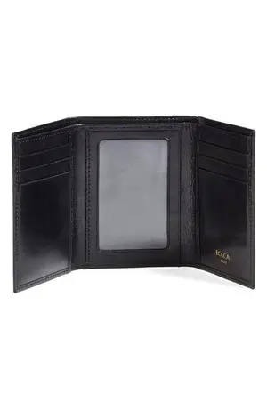 Bosca Old Leather Double Id Trifold Wallet - Black