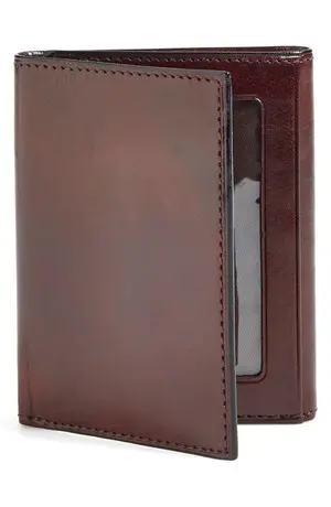 Bosca Old Leather Double Id Trifold Wallet - Dark Brown