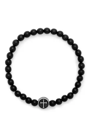 BROOK & YORK Agate Bead Bracelet - Black
