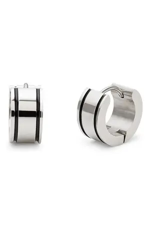 BROOK & YORK Stripe Hoop Earrings - Silver