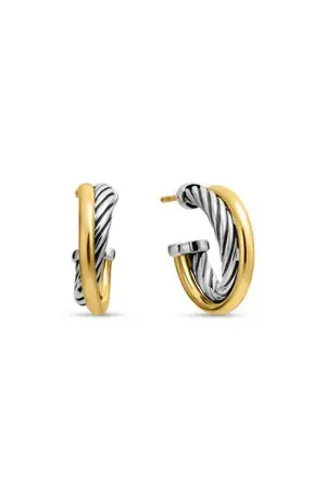 David Yurman Crossover Extra-small Hoop Earrings - Two Tone