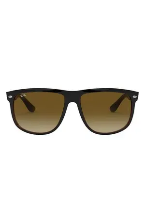 Ray-ban Boyfriend 60mm Flat Top Sunglasses - Black/brown