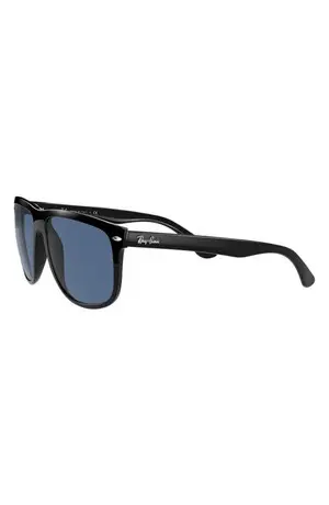 Ray-ban Boyfriend 60mm Flat Top Sunglasses - Black/dark Blue