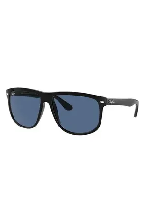 Ray-ban Boyfriend 60mm Flat Top Sunglasses - Black/dark Blue