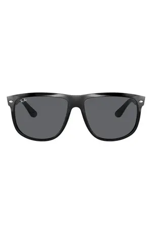 Ray-ban Boyfriend 60mm Flat Top Sunglasses Black/dark Grey