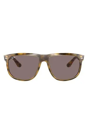 Ray-ban Boyfriend 60mm Flat Top Sunglasses - Shiny Havana/violet