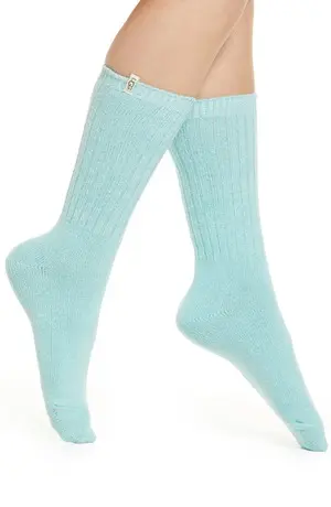 UGG UGG(r) Ribbed Crew Socks Faded Blue