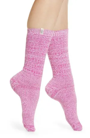 UGG UGG(r) Ribbed Crew Socks Fuchsia