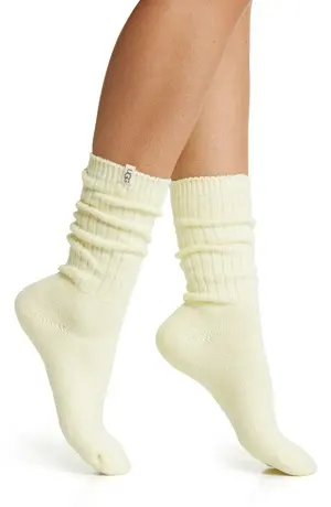 UGG UGG(r) Ribbed Crew Socks Pale Lily