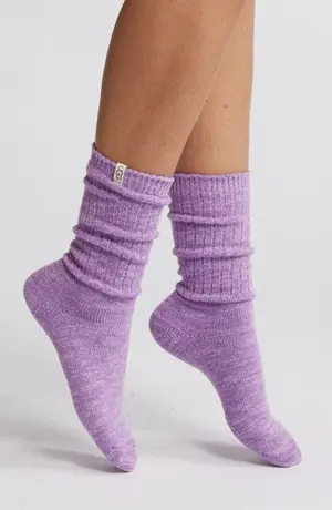 UGG UGG(r) Ribbed Crew Socks Violet Queen